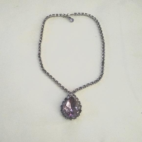 Jewelry | Purple Tear Drop Rhinestone Necklace | Poshmark